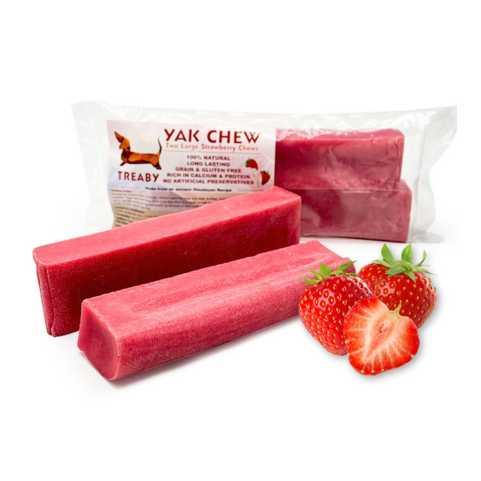 Strawberry Yak Chew X 2 - Long-Lasting – Natural Dog Chew