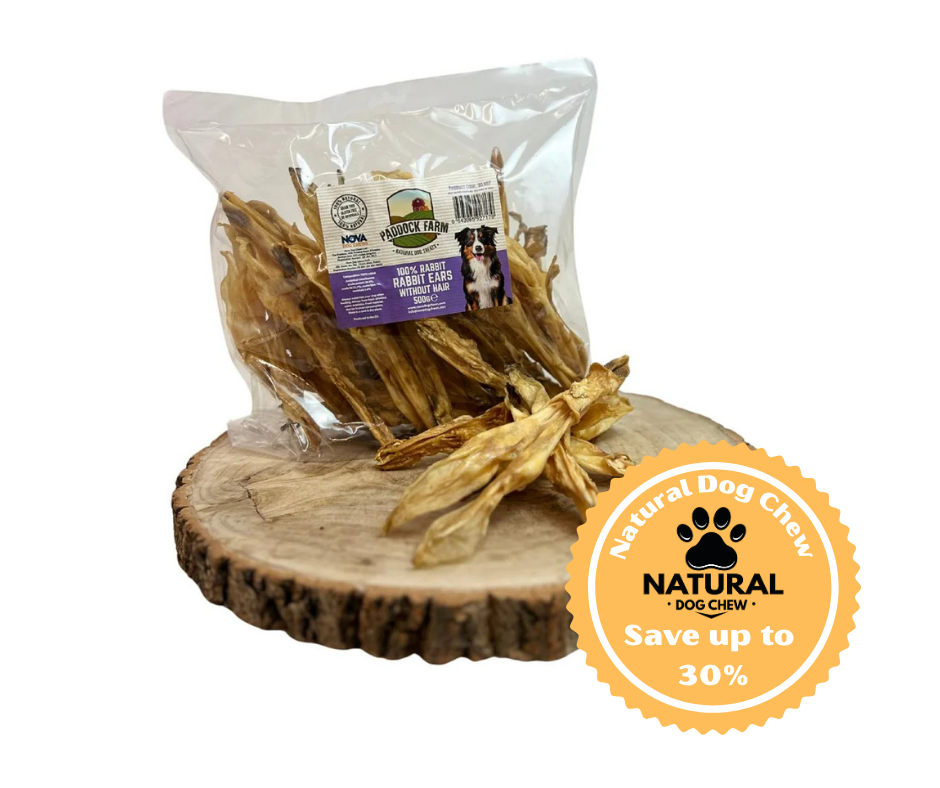 Rabbit Ears without Hair 500g – Natural Dog Chew